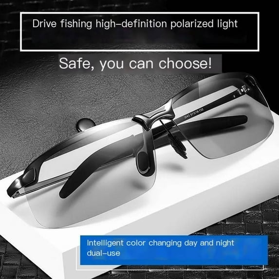 Men's Smart Color-Changing Pilot Sunglasses - Night Vision, Day/Night ...