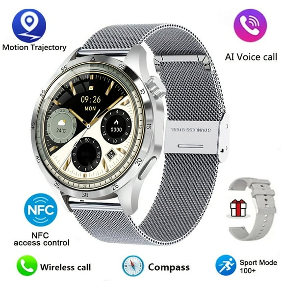 Men's Smart Watch 4 PRO NFC - 1.6" AMOLED HD Screen, Wireless Calls ...
