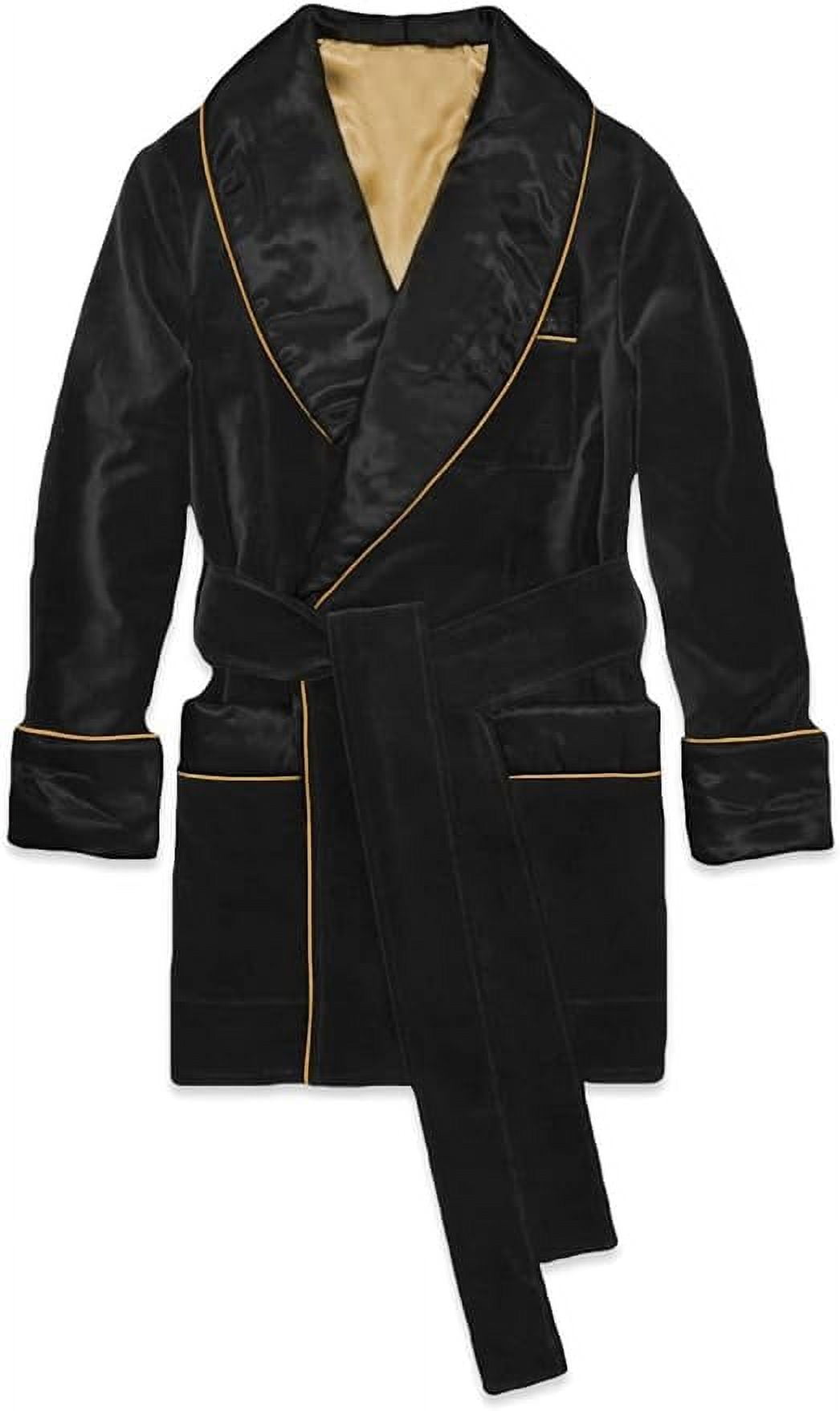 Men's Smoking Jacket Robe Elegant Party Wear Black Velvet Smoking Coat ...