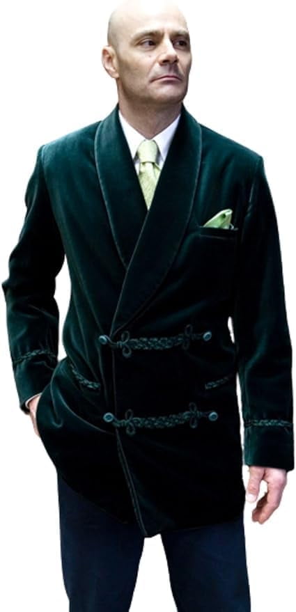 Men's Smoking Jackets Green Velvet Smoking Robe's Coat - Walmart.com