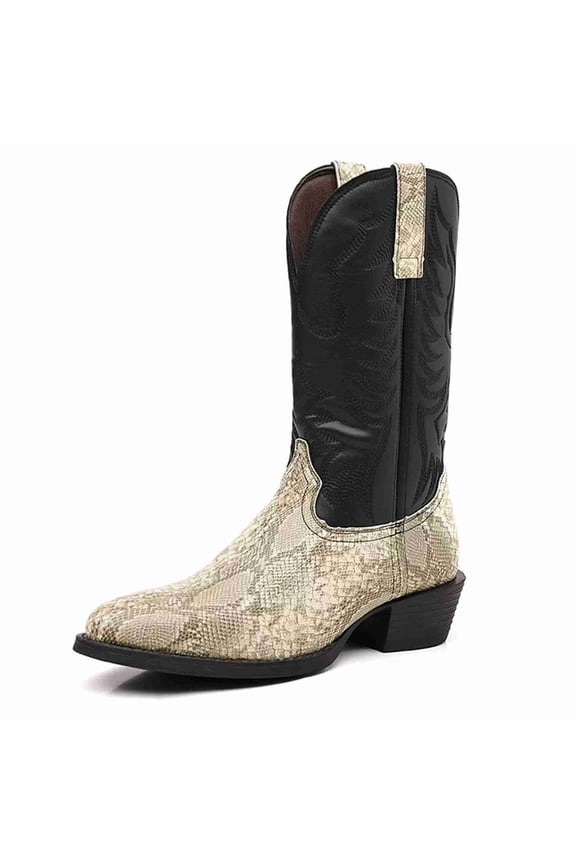Men's Snake-Print and Snakeproof Boots for Western and Hunting Styles