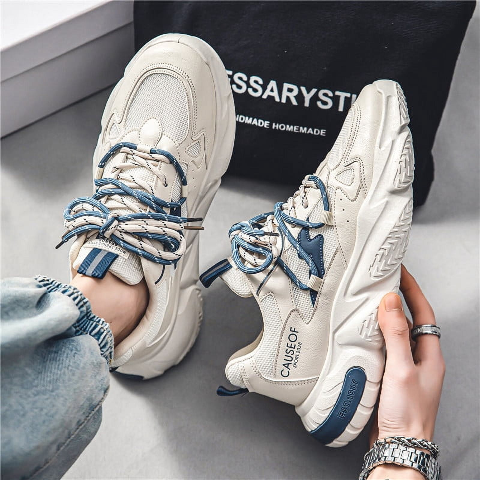 Men's Sneakers Spring Leisure Versatile Height Increasing Shoes Fashion ...