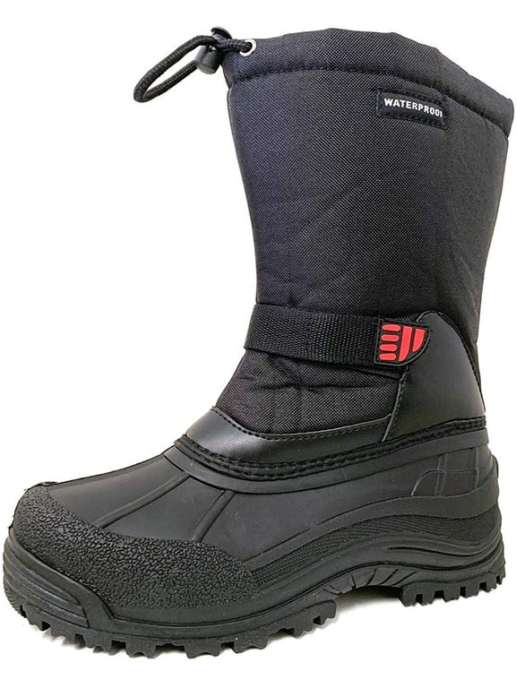 Men's Insulated Rubber Snow Boots, Weatherproof, Hiking, Warm Nylon ...