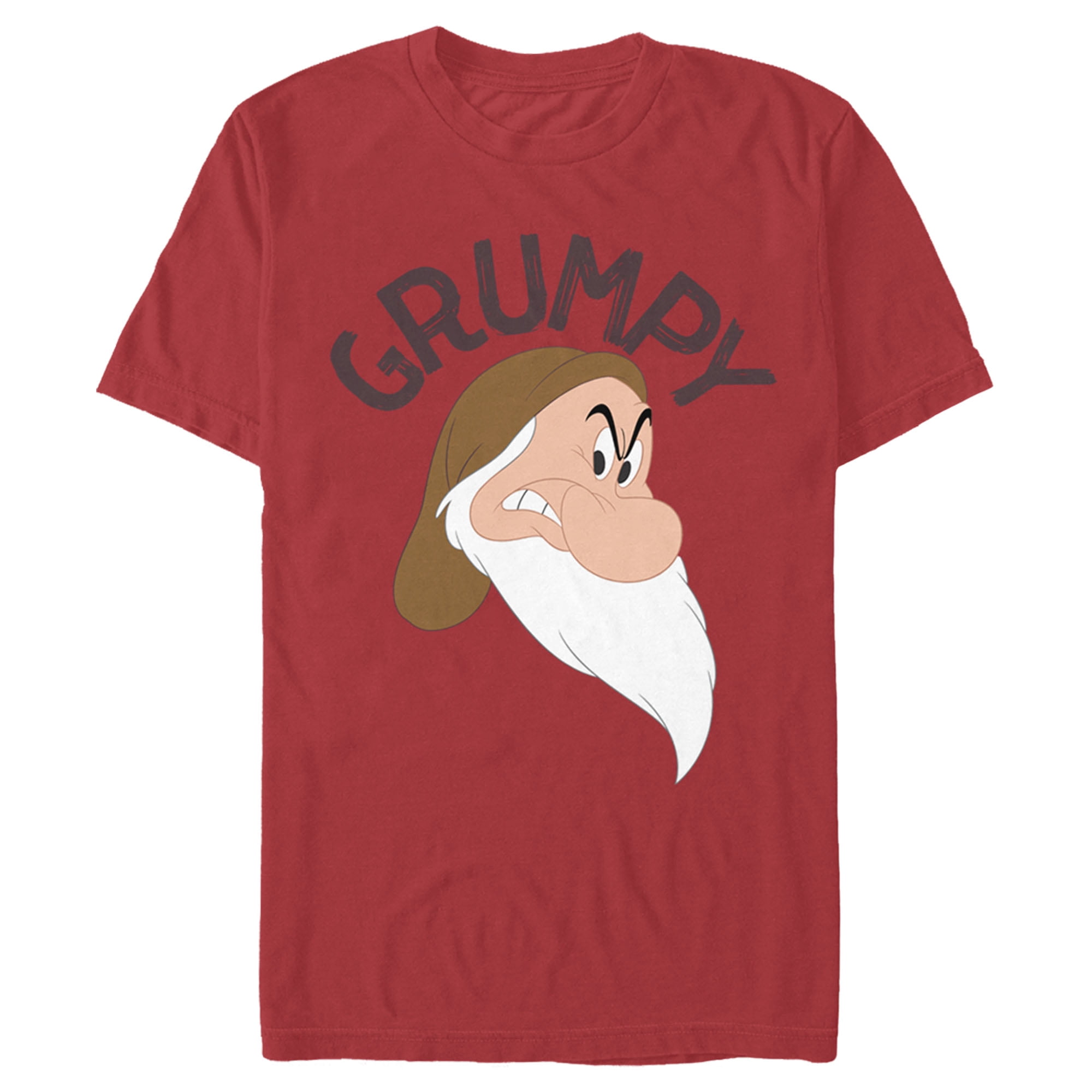 Men's Snow White and the Seven Dwarfs Grumpy Angry Portrait Graphic Tee ...
