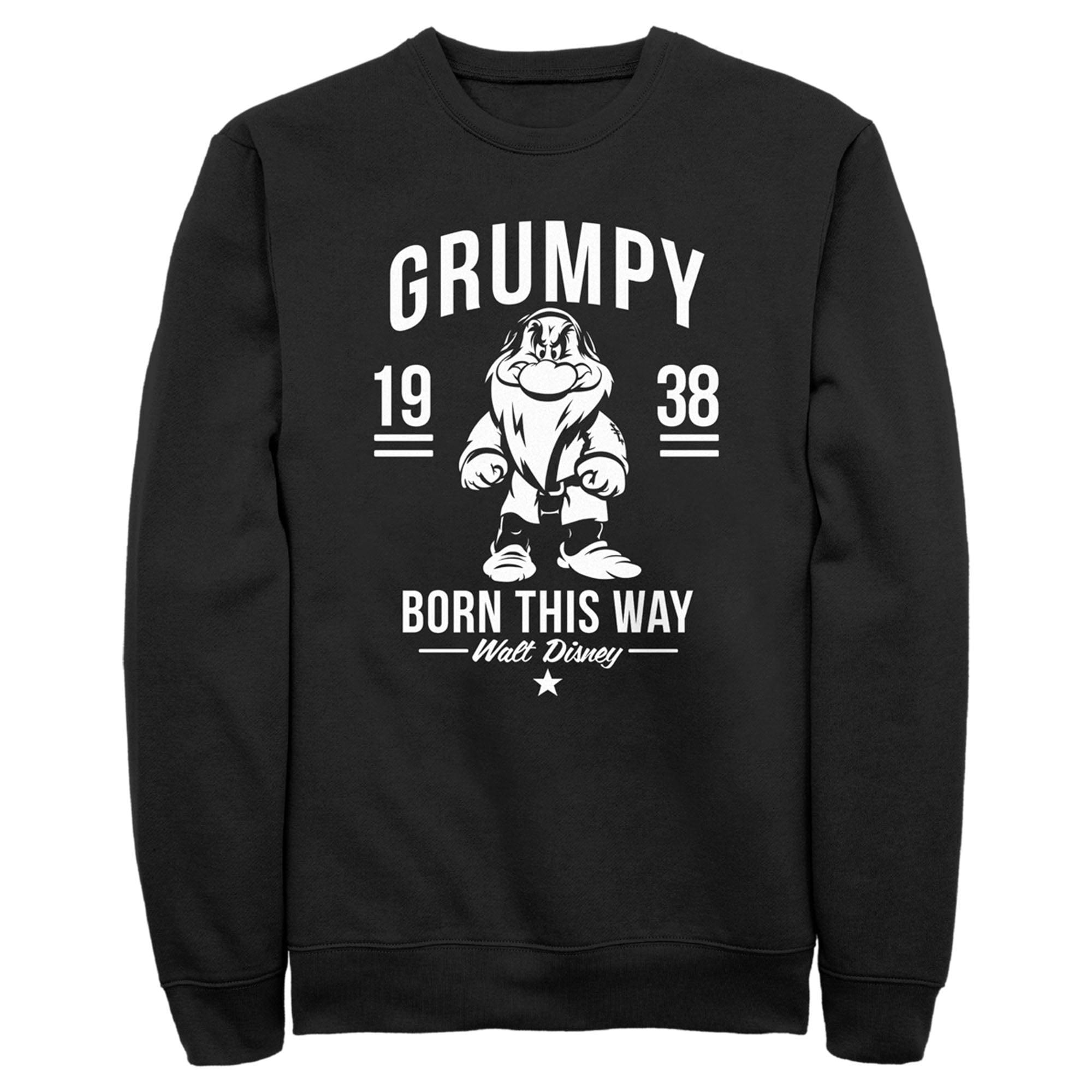 Men's Snow White and the Seven Dwarfs Grumpy Born This Way Sweatshirt Black Small - Walmart.com