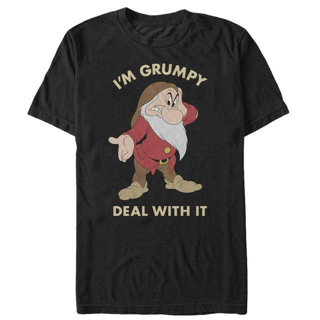 Men's Snow White and the Seven Dwarfs Grumpy Deal With It Graphic Tee ...