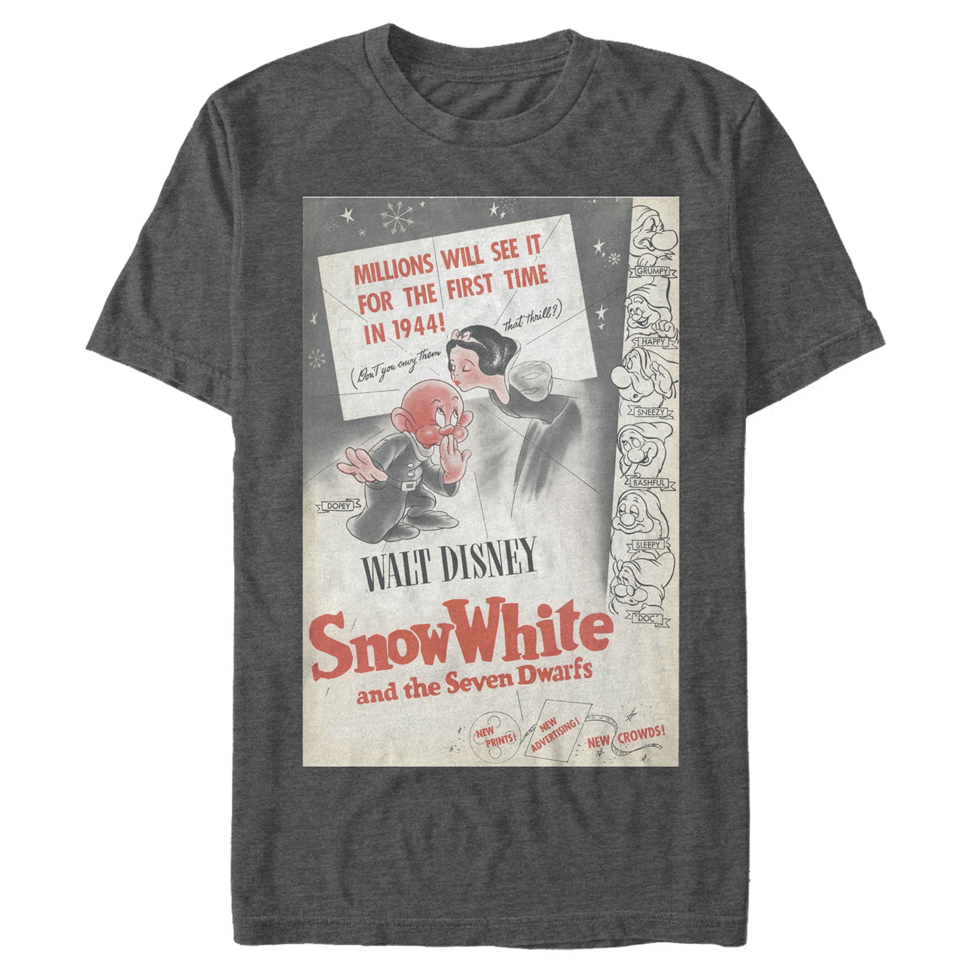 Men's Snow White and the Seven Dwarfs Retro 1944 Movie Poster Graphic T ...