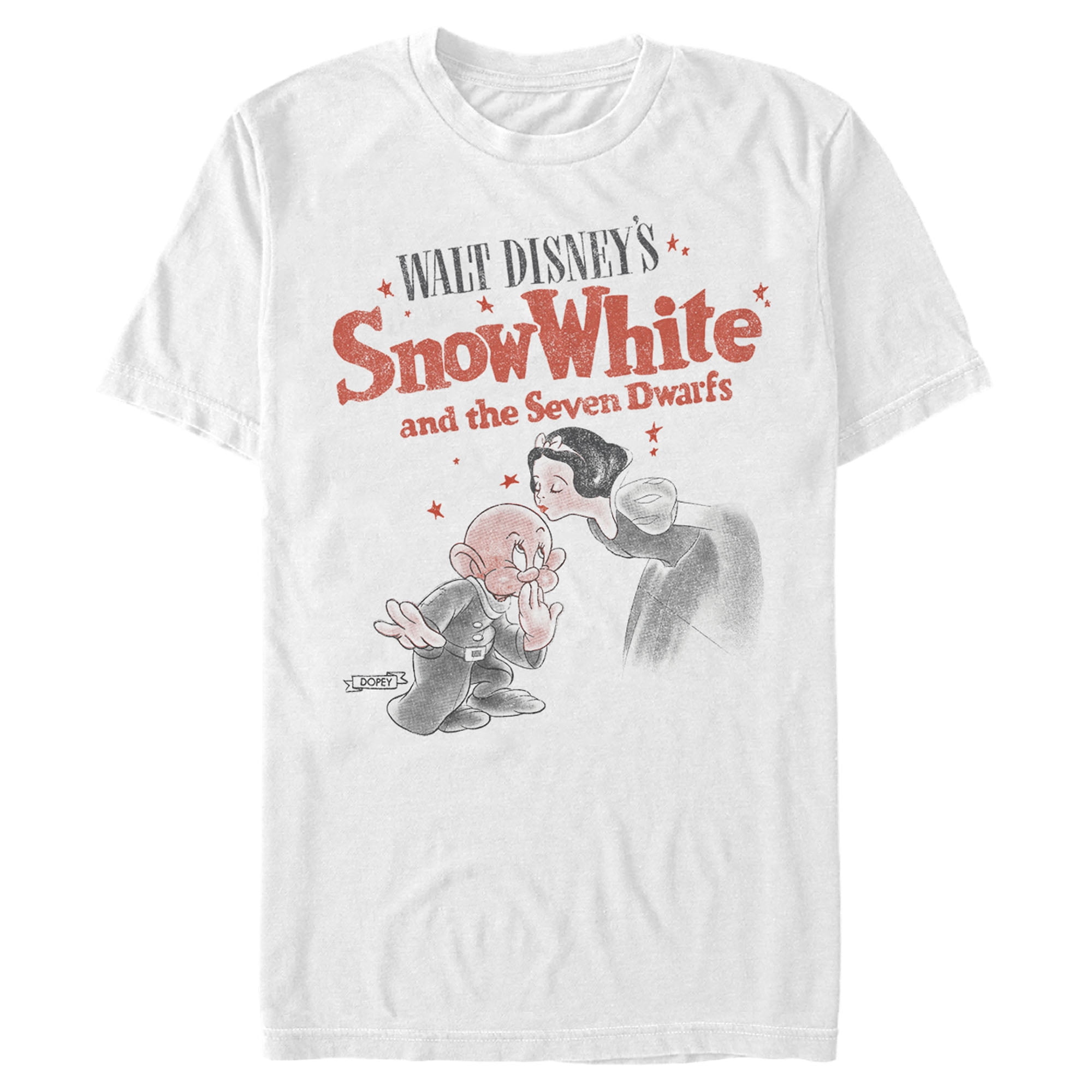 Men's Snow White and the Seven Dwarfs Vintage Dopey Kiss Graphic Tee ...