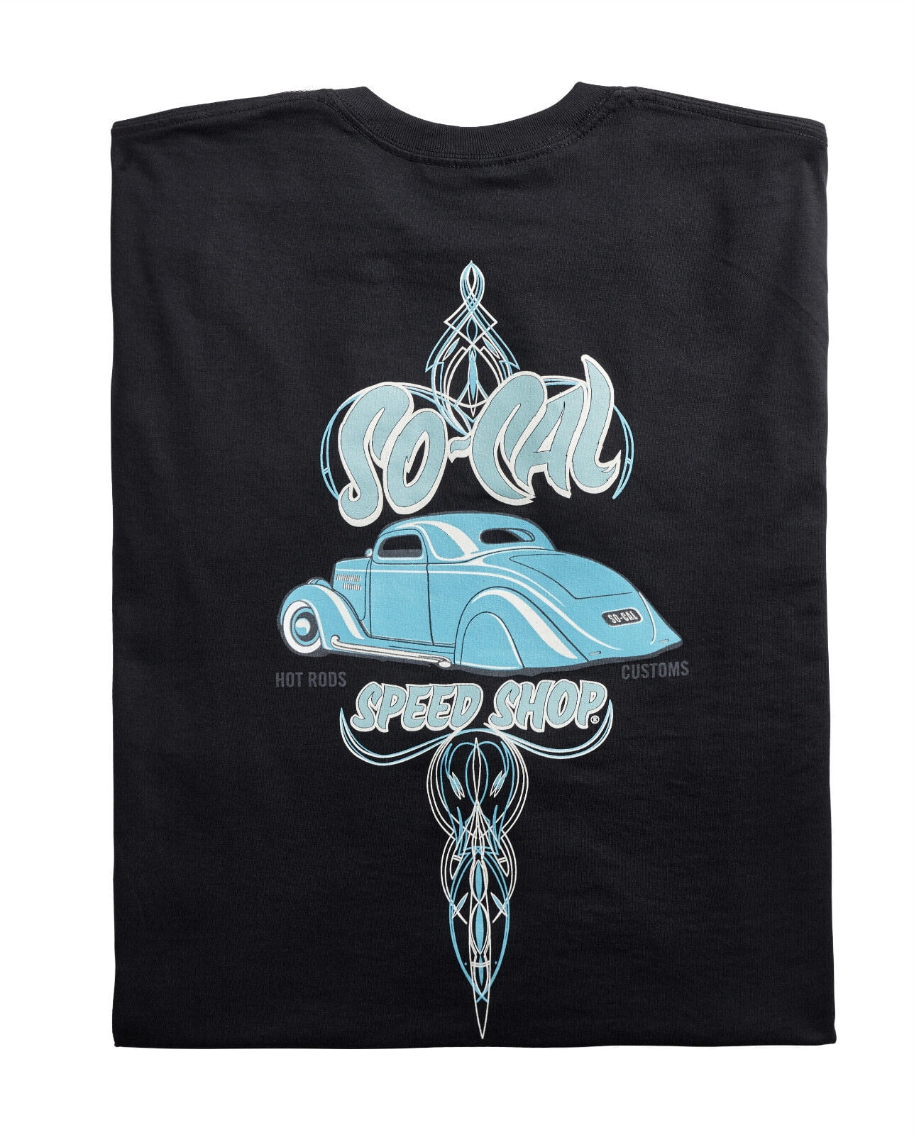 Men's So-Cal Speed Hot Rods & Customs Pinstripe Black Cotton T-Shirt ...