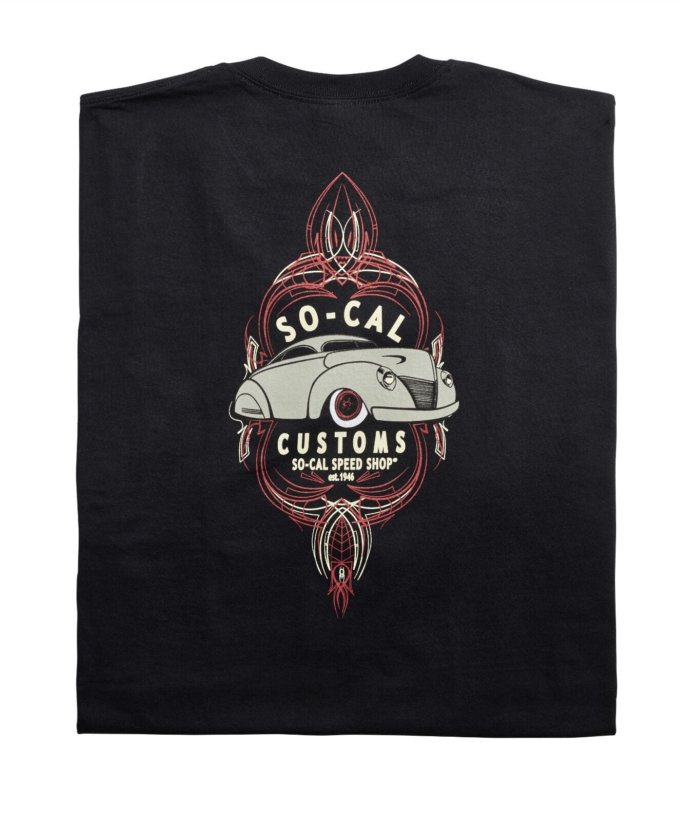 Men's So-Cal Speed Street Rod Customs Pinstripe Black Cotton T-Shirt ...