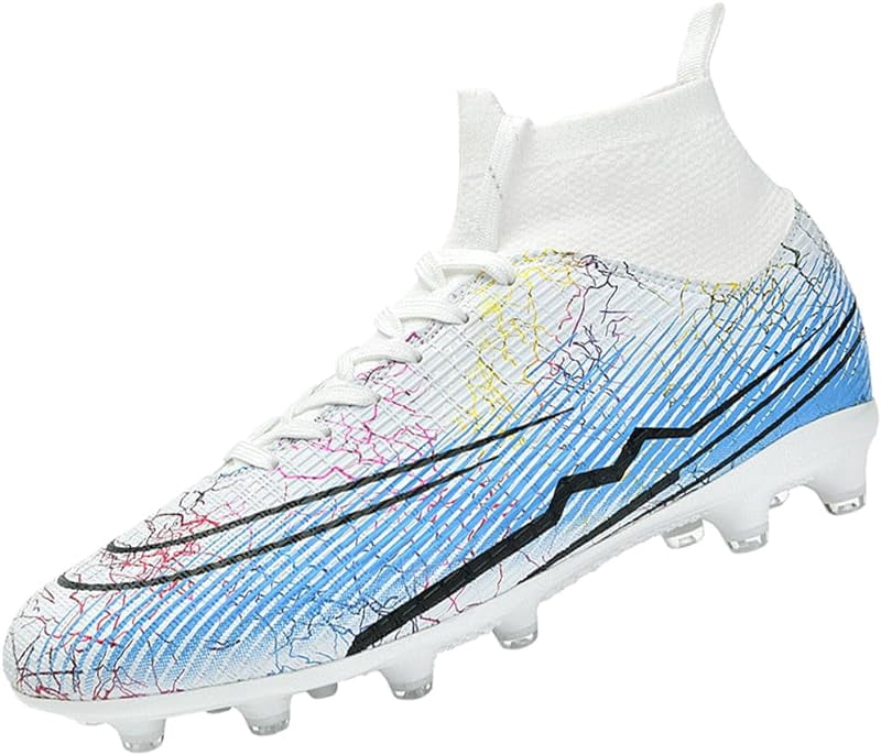 Men's Soccer Shoes Cleats High-Top Football Boots Spikes Shoes Teenager ...