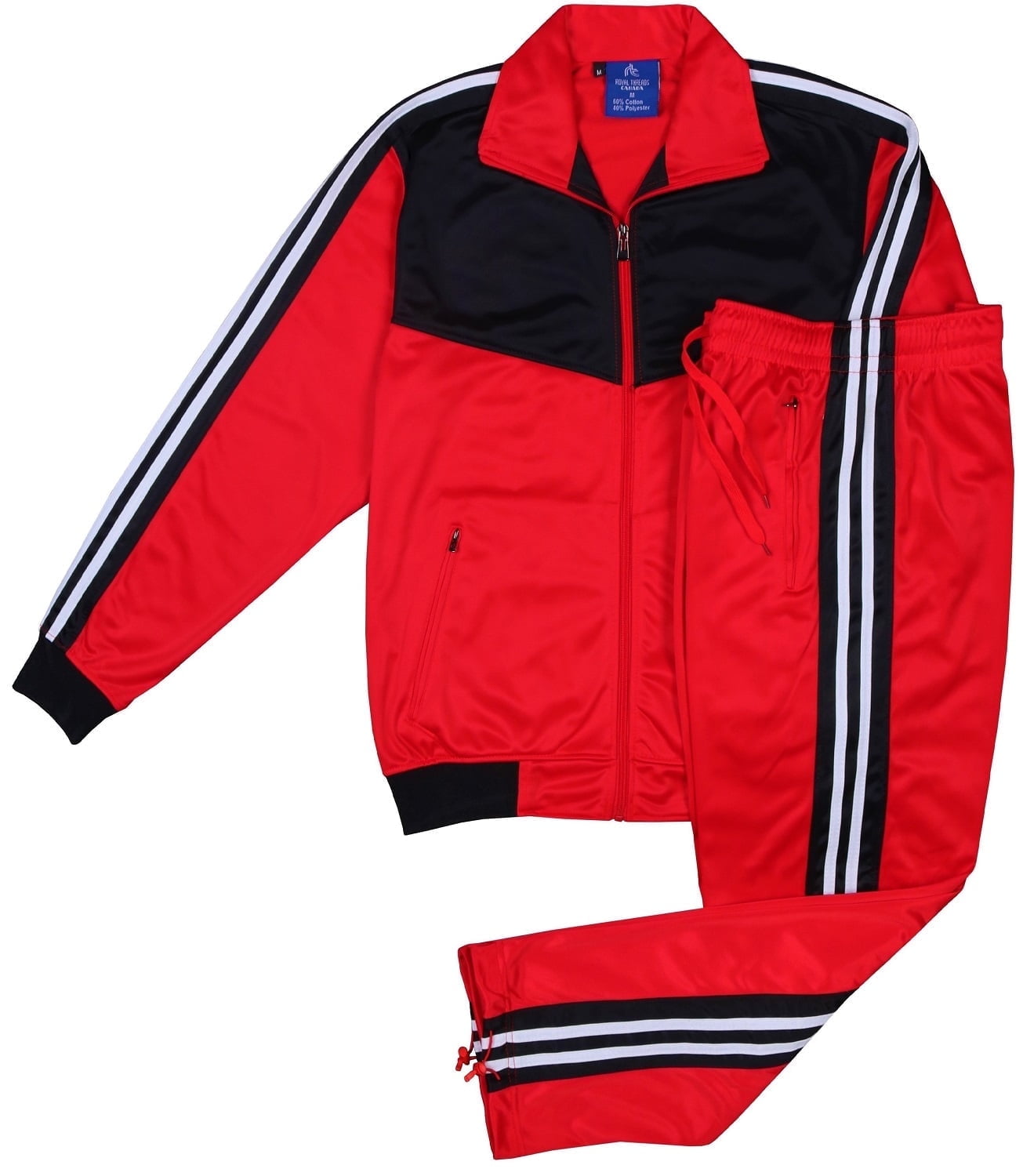 Men's Soft Cotton-Blend Athletic Tracksuit, Durable GYM Active Suit ...