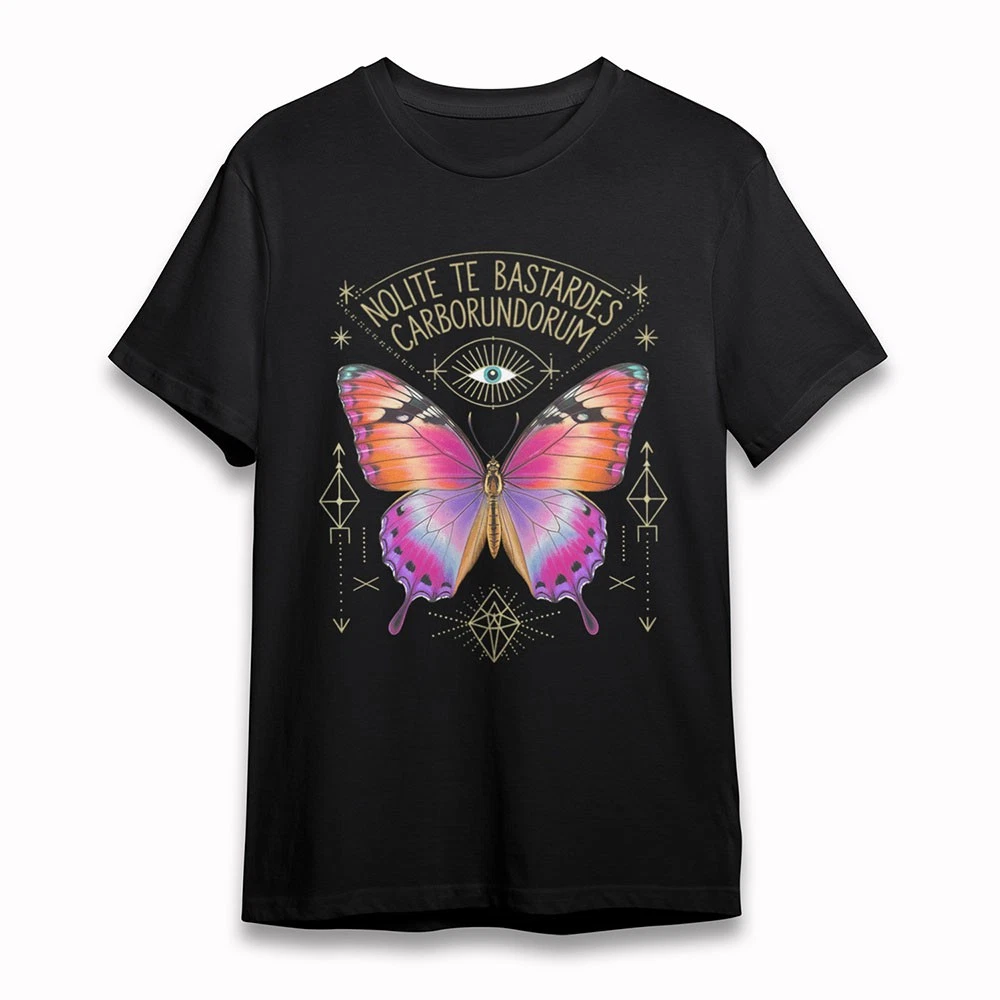 Men's Soft Oversize T-Shirt Eye Wing Mystic Symbol Art Tee Black Cotton ...
