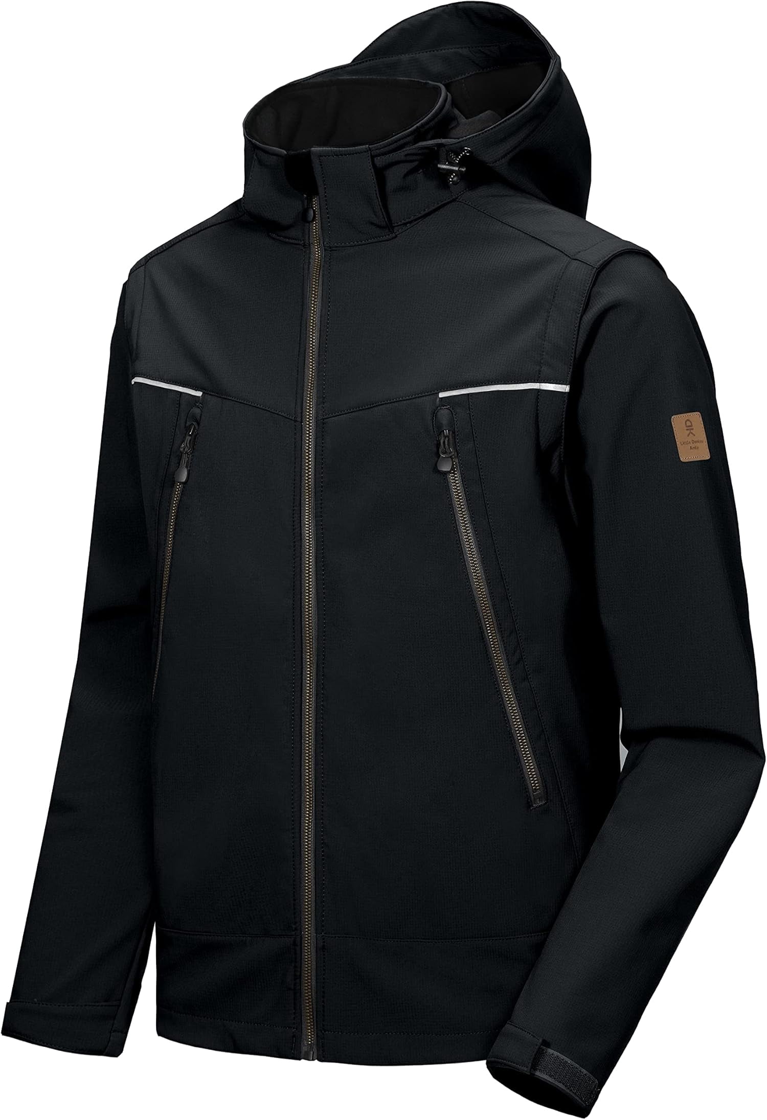 Men's Softshell Jacket with Detachable Sleeves and Hood, Fleece ...