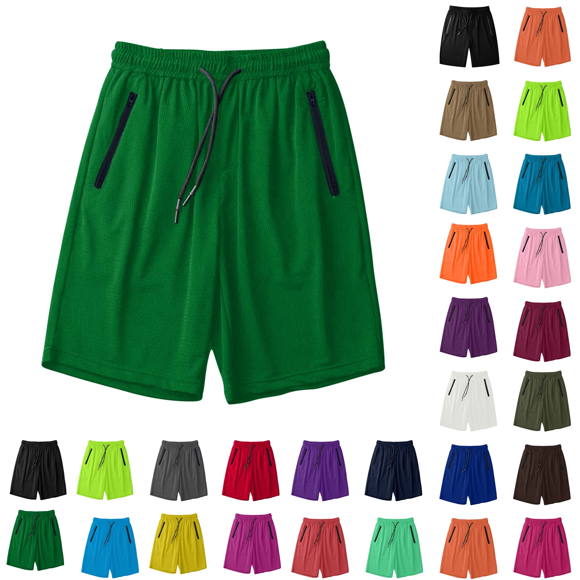 Men's Solid Color 2 Pocket Summer Ice Silk Drying Running Shorts with ...
