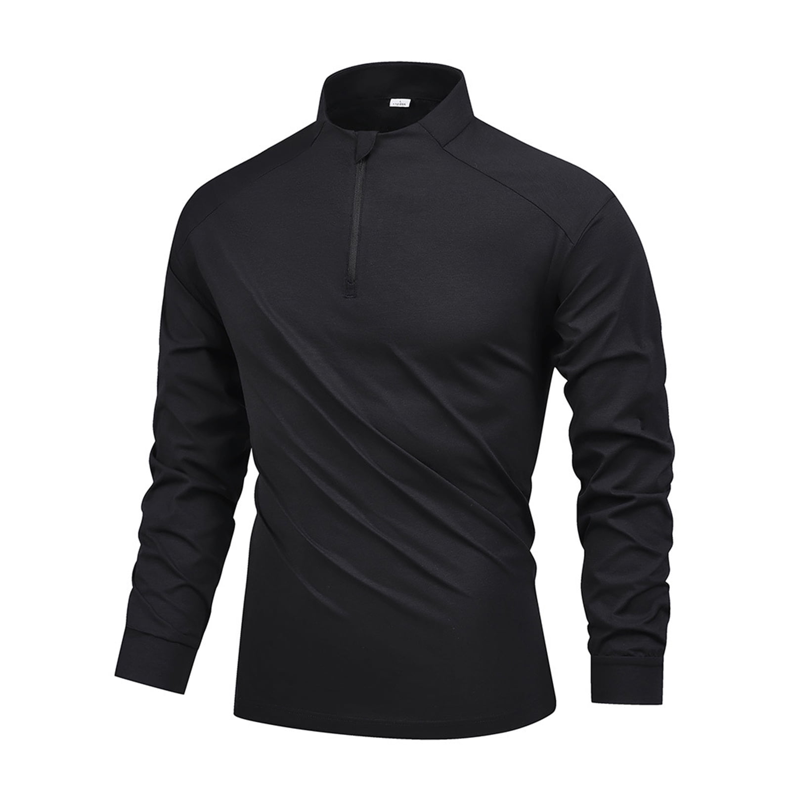Men's Solid Color Outdoor Half Zip Sports Fitness Top, Running Training ...