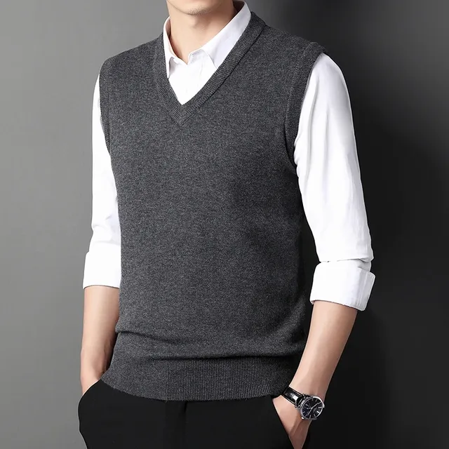 Men‘s Solid Color Sweater Vest Casual Fashion Warm Top - Walmart.com