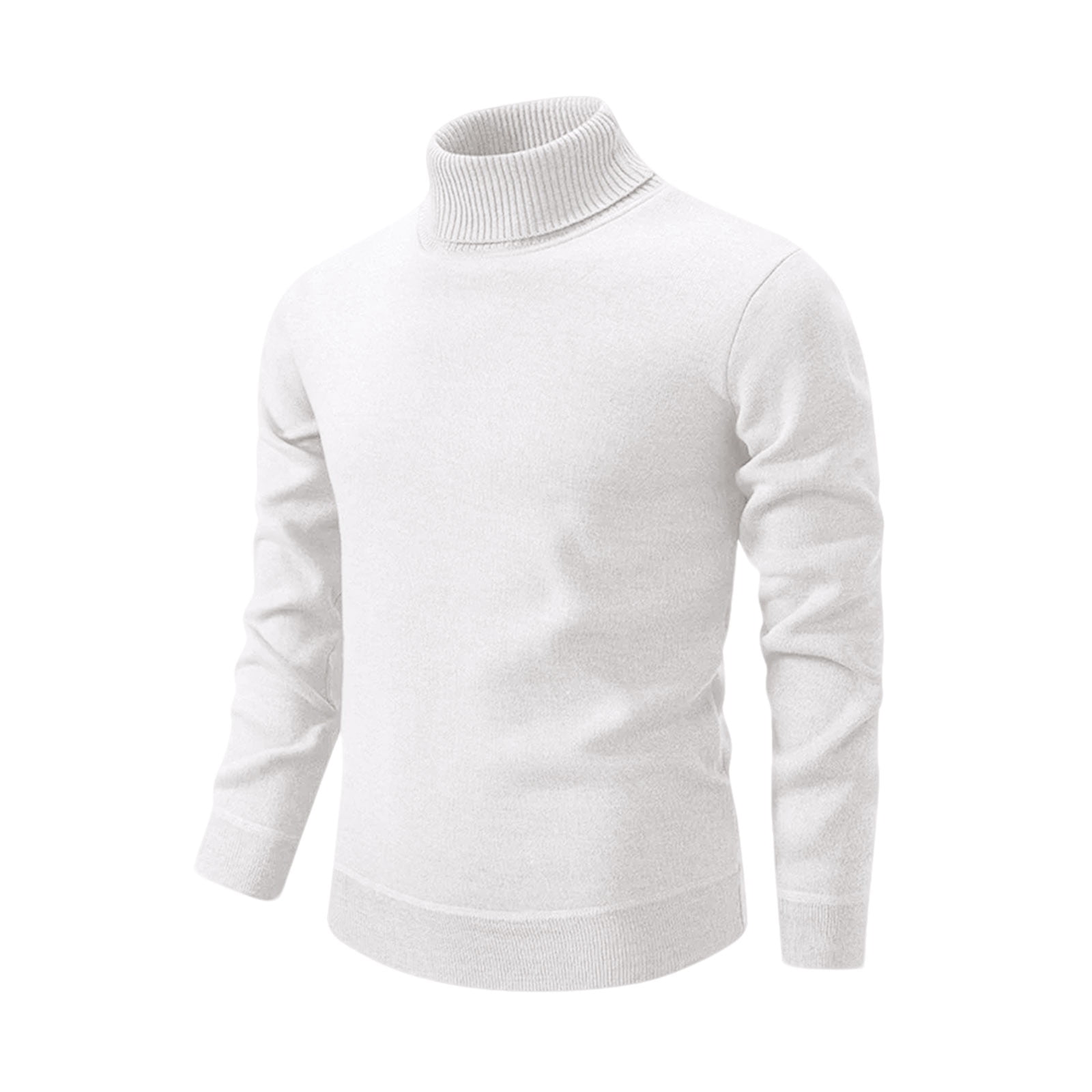 Men's Solid Color Turtleneck Sweater Men's Casual Fashion Textured ...