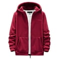 Men's Solid Hooded Coat with Zipper Fly and Long Sleeve Pockets for ...
