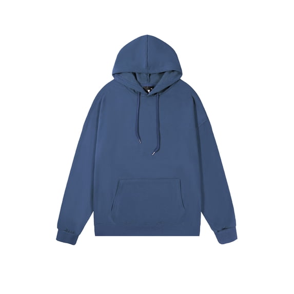 Men's Solid Hoodie Drawstring Long Sleeve Pullover Classic Top with ...