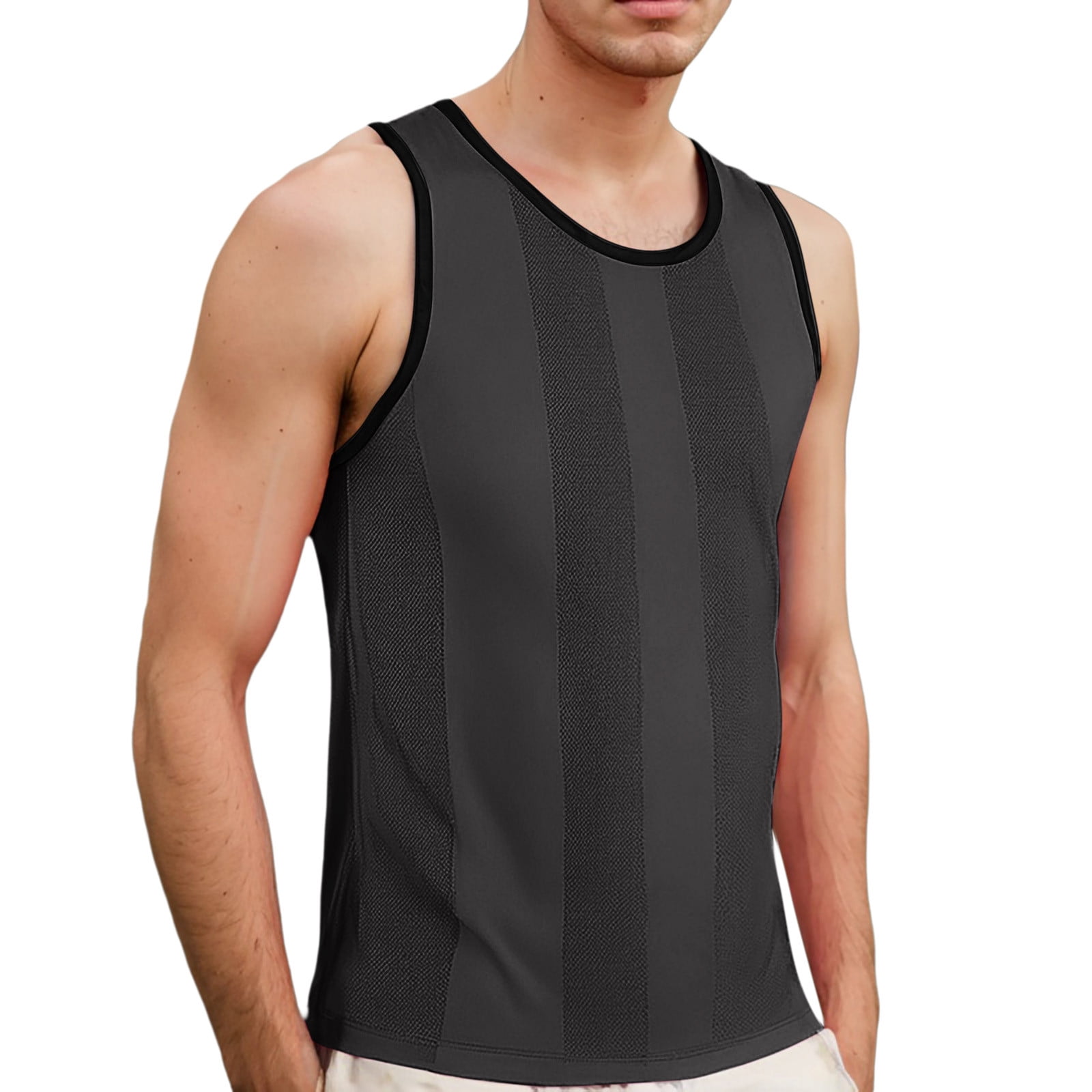 Men's Solid Sleeveless Vest Tops for Casual Wear and Fitness Sports ...