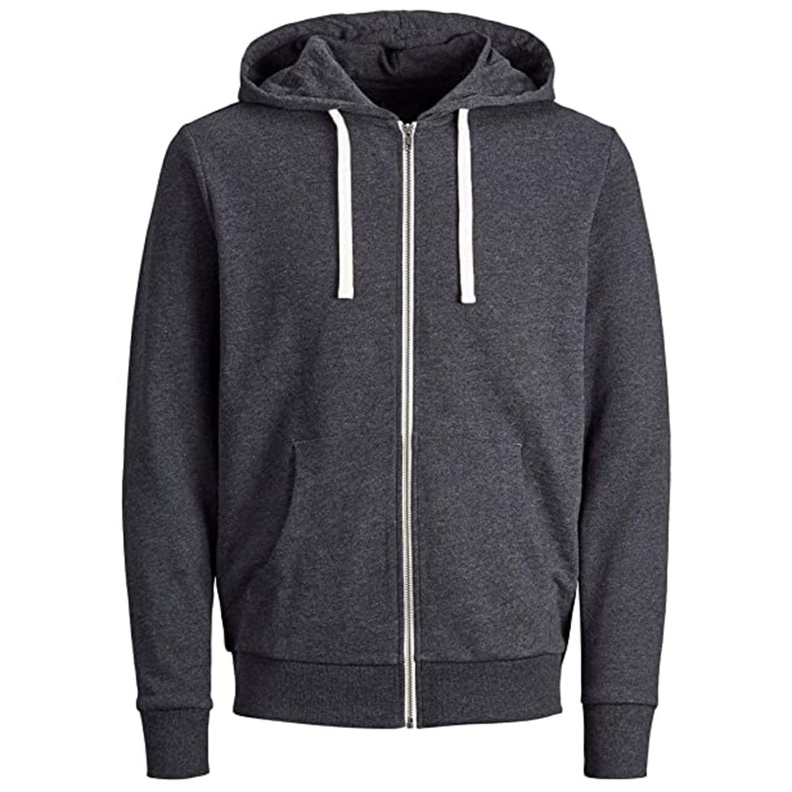 Men's Solid Stitching Drawstring Hooded Slim Fashion Jacket Coat ...