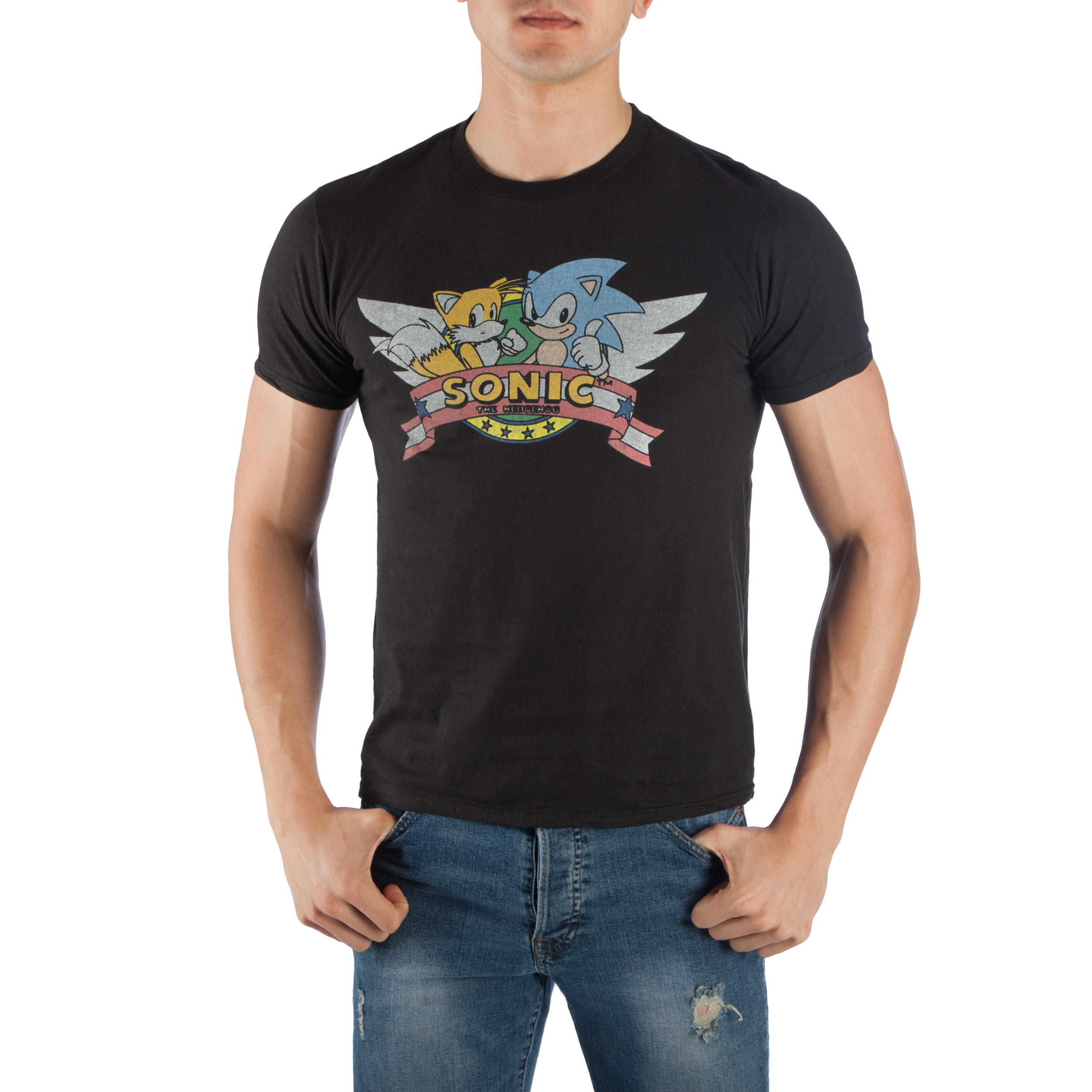Sonic The Hedgehog All Over Retro Print T-Shirt-Large - Walmart.com