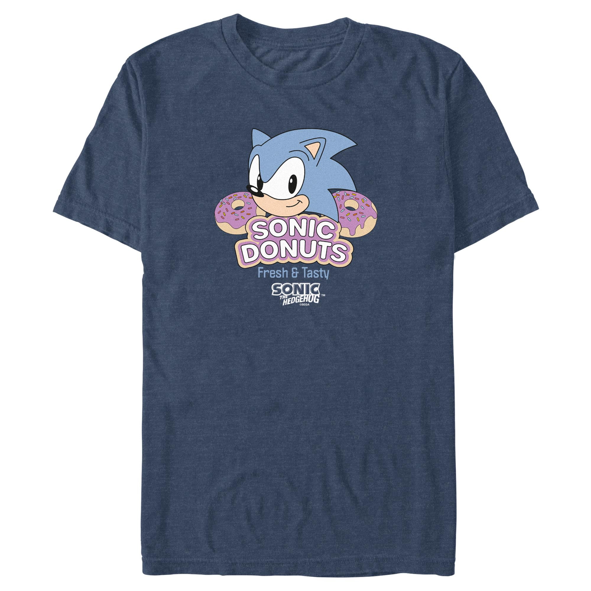 Men's Sonic the Hedgehog Donuts Fresh and Tasty Graphic T-Shirt ...
