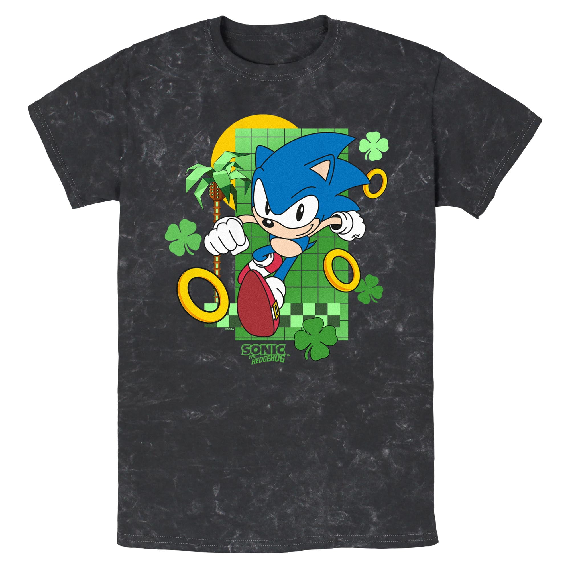 Men's Sonic the Hedgehog Shamrock Rings Graphic T-Shirt - Walmart.com