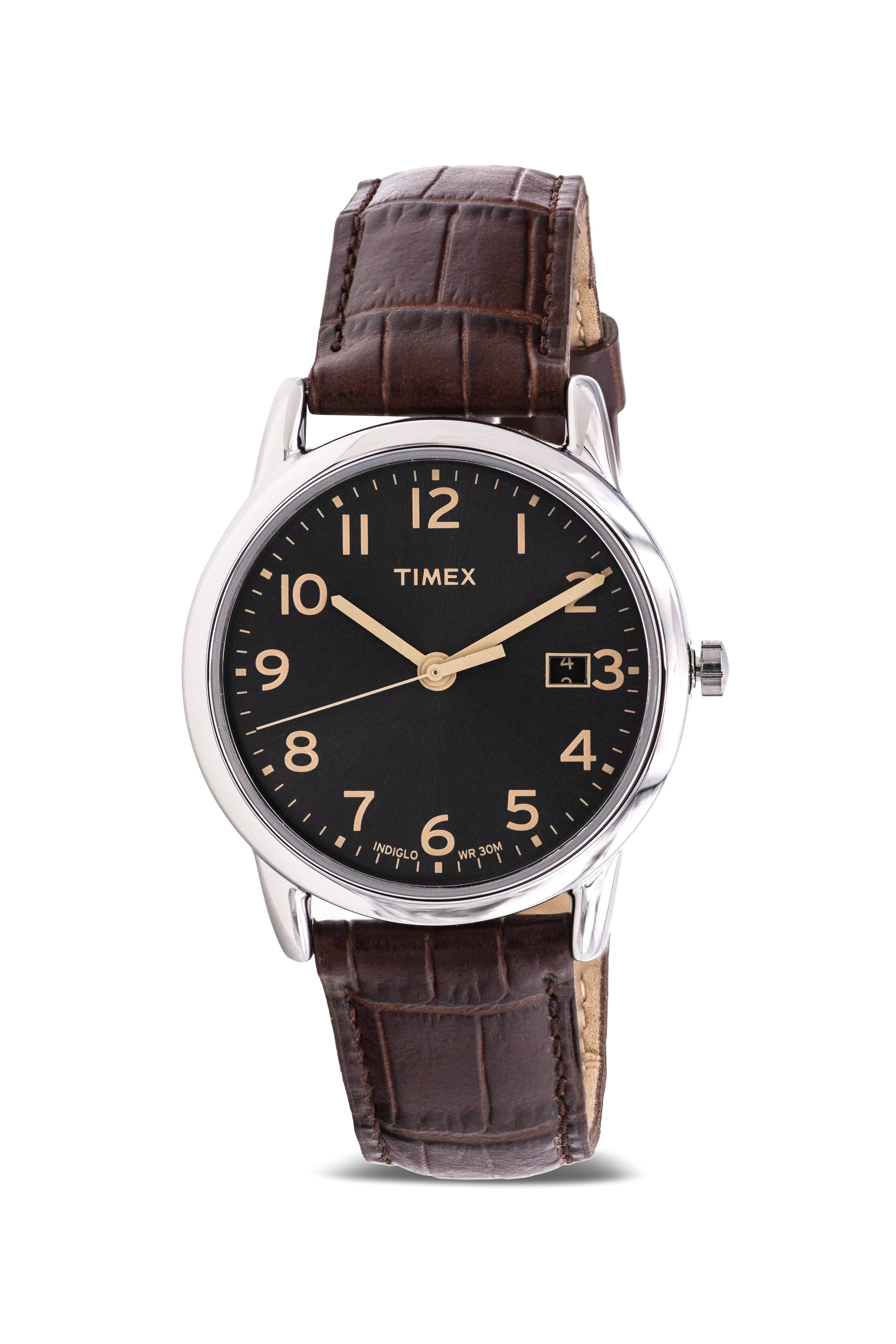 Men's South Street Watch, Brown Croco Pattern Leather Strap - Walmart.com