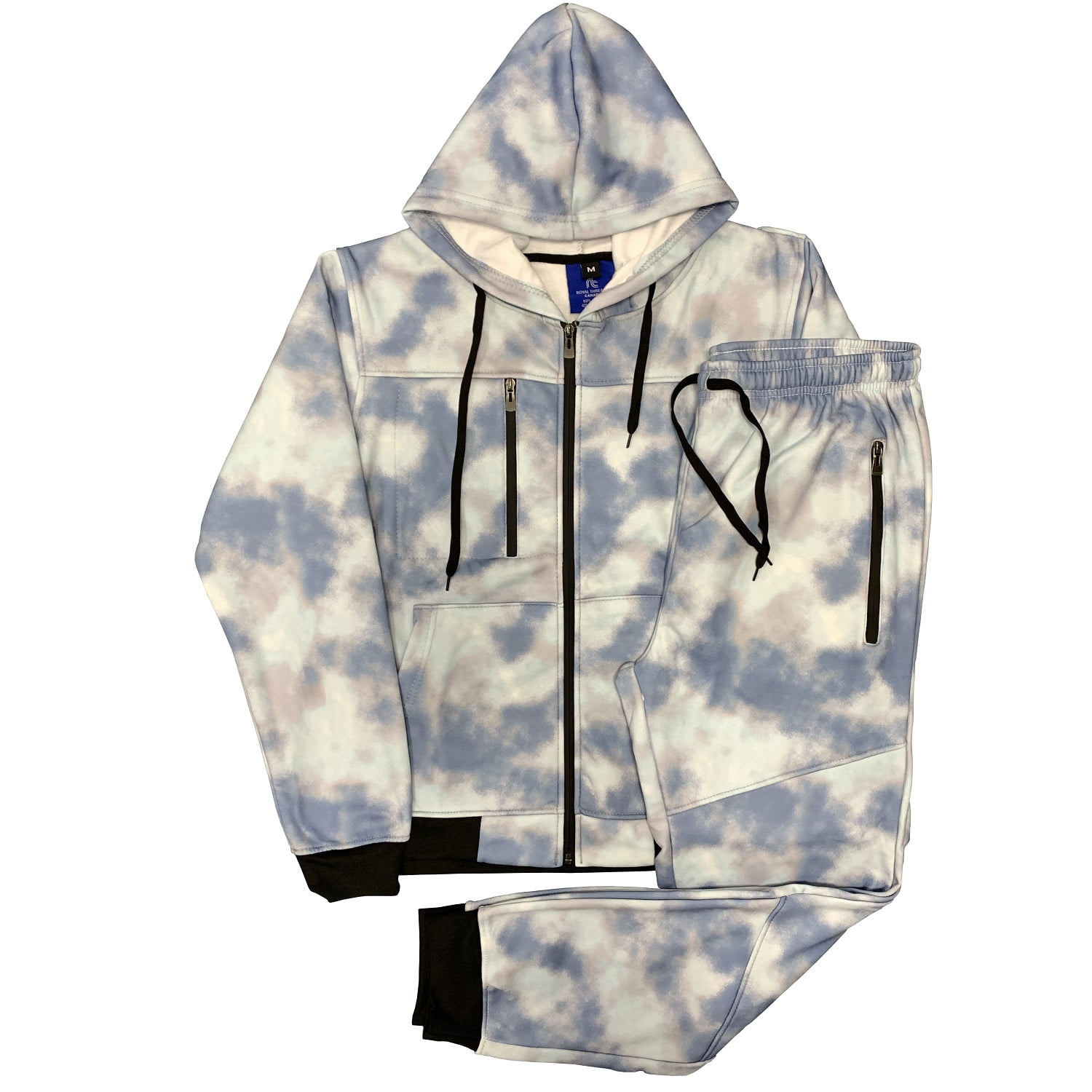 Men’s Space Print Sweatsuit Fleece Jogging Jumpsuit Matching Top and ...