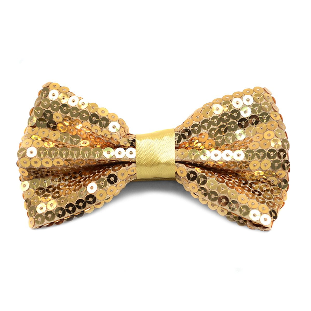 Men's Sparkle Sequin Banded Bow Ties-Gold Bow Tie - Walmart.com
