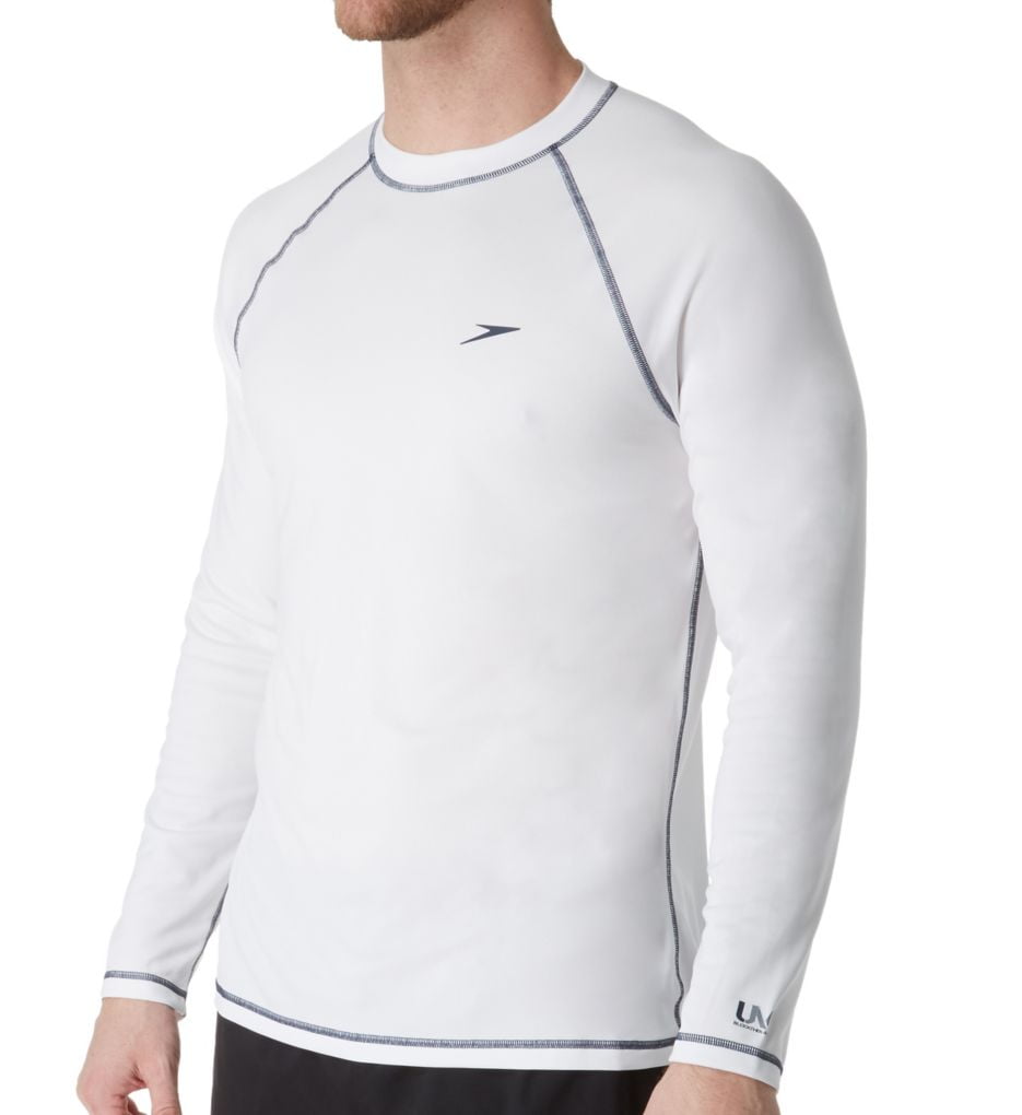 Men's Speedo 7482183 Easy Long Sleeve Loose Fit Swim Tee (White 2XL ...