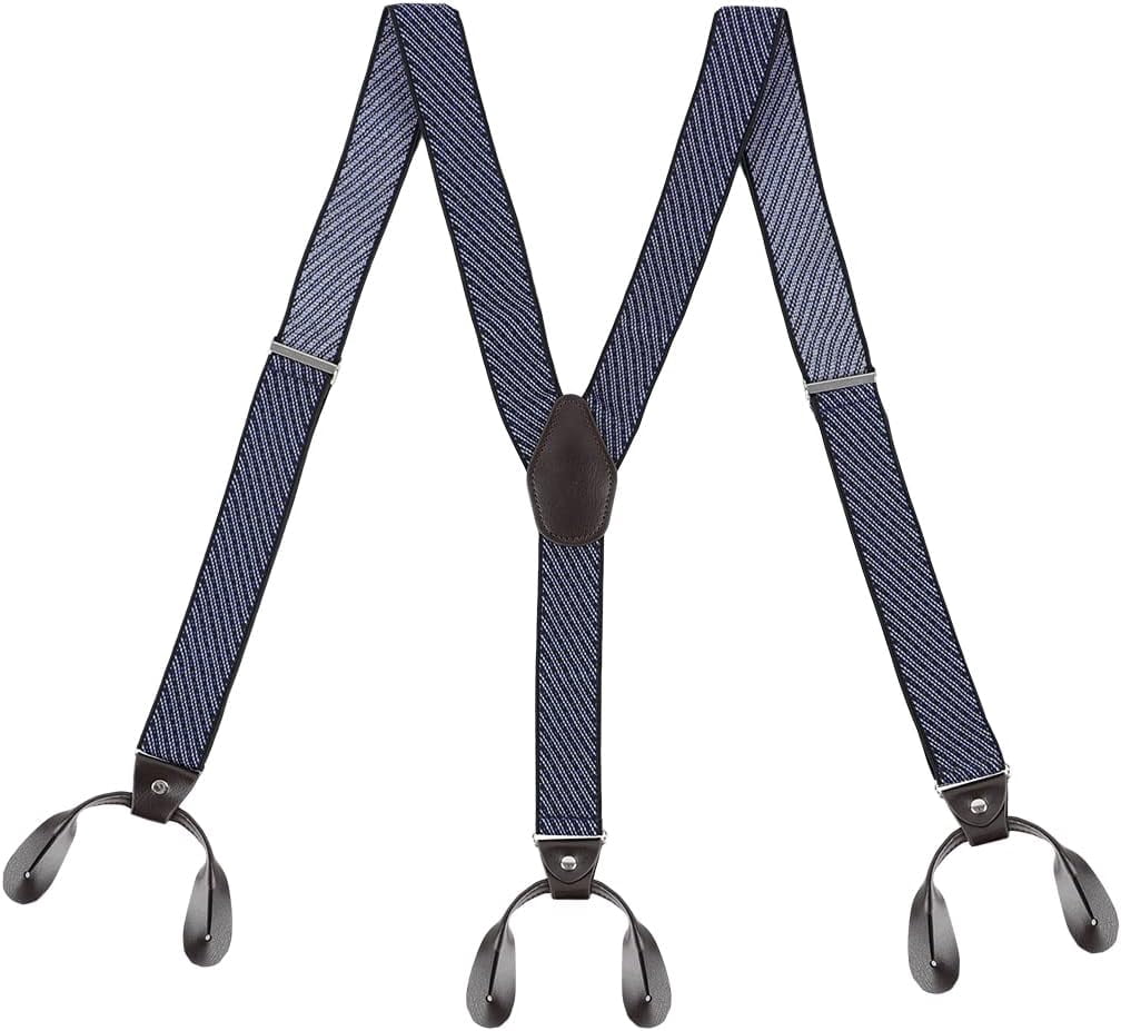 Men's Split Button Braces Y Shape Trimmed Button End Tuxedo Adjustable ...