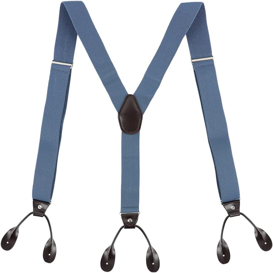 Men's Split Button Braces Y Shape Trimmed Button End Tuxedo Adjustable ...