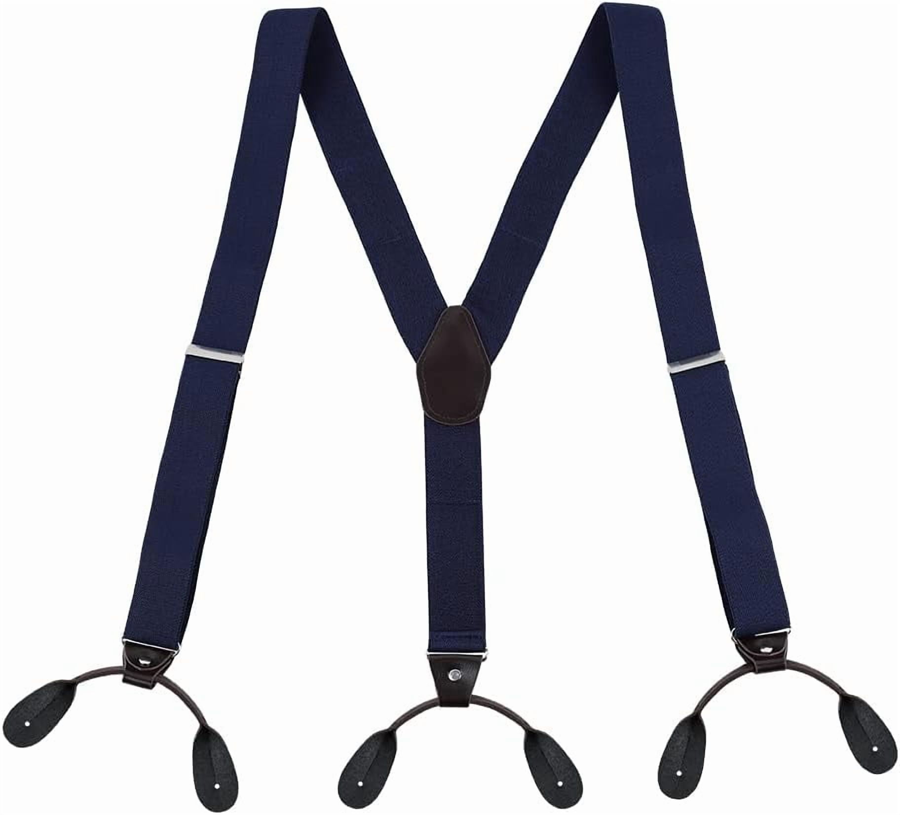 Men's Split Button Braces Y Shape Trimmed Button End Tuxedo Adjustable ...