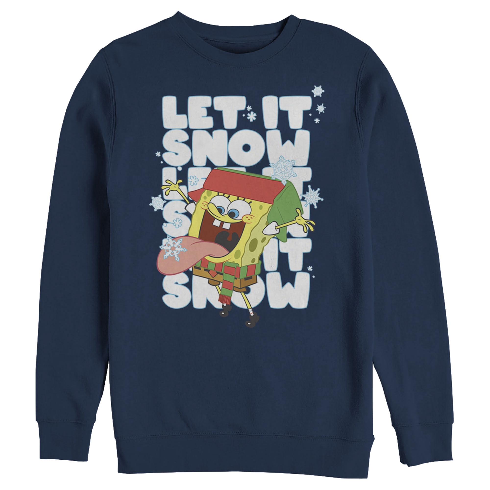 Men's SpongeBob SquarePants Christmas Let It Snow Sweatshirt Navy Blue ...