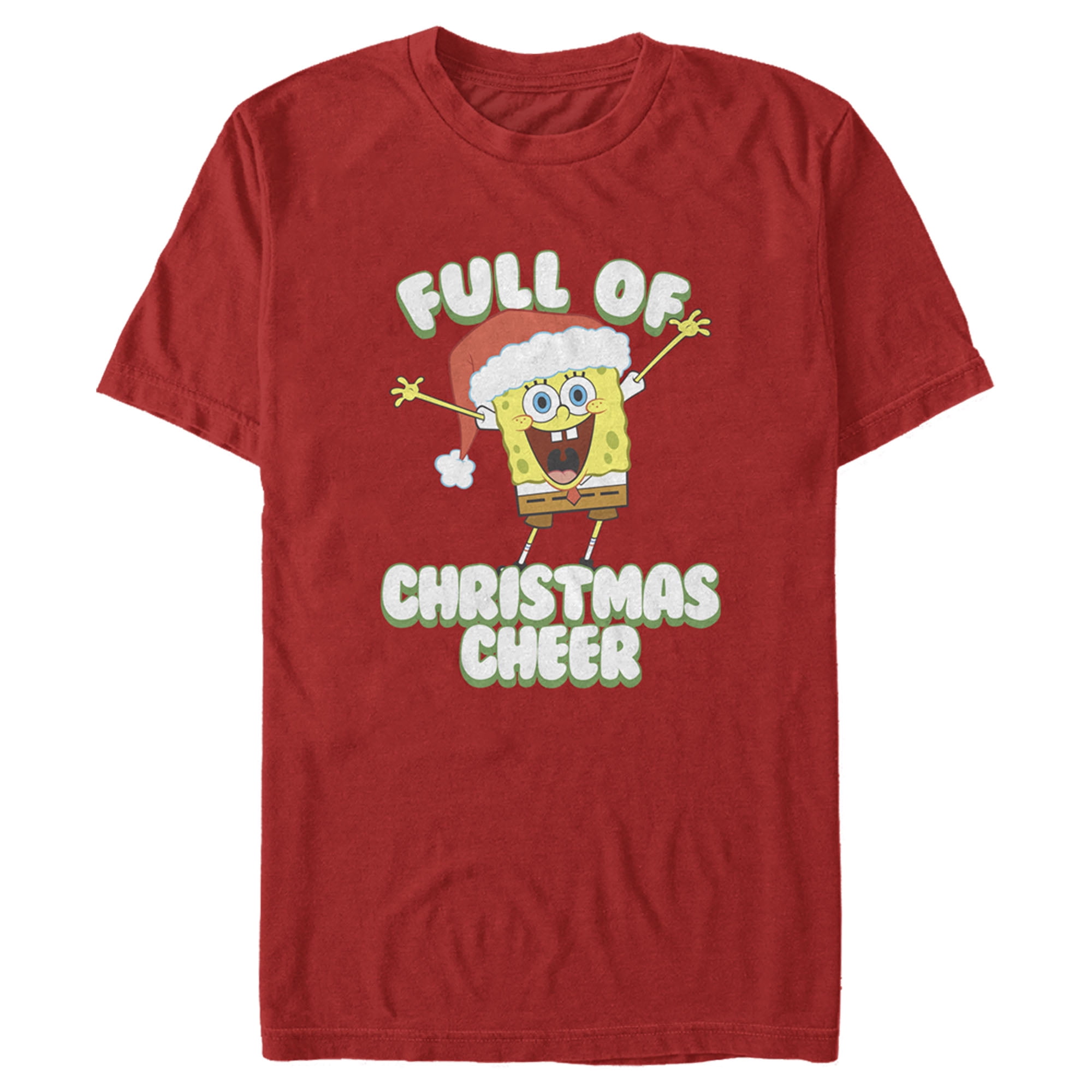Men's SpongeBob SquarePants Full of Christmas Cheer Graphic Tee Red X ...