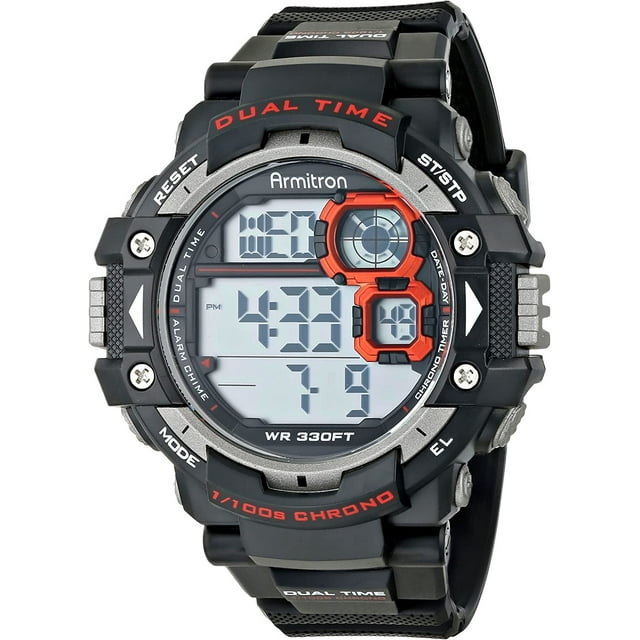 Men's Sport Black Round Watch - Walmart.com