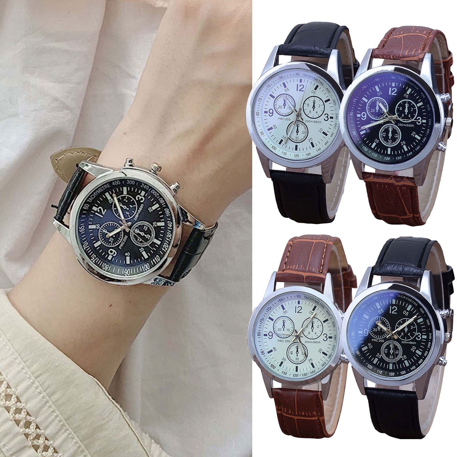 Men’s Sport Quartz Multi-Pointer Watch with Blue Light Glass Belt ...