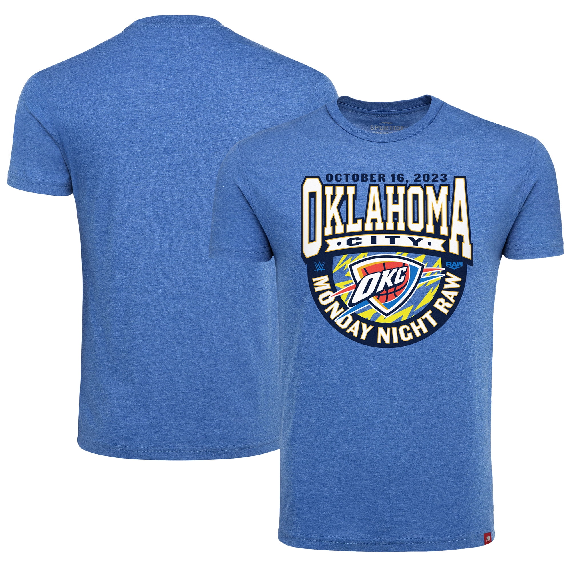 Men's Sportiqe Blue Monday Night RAW x Oklahoma City Thunder Tri-Blend ...