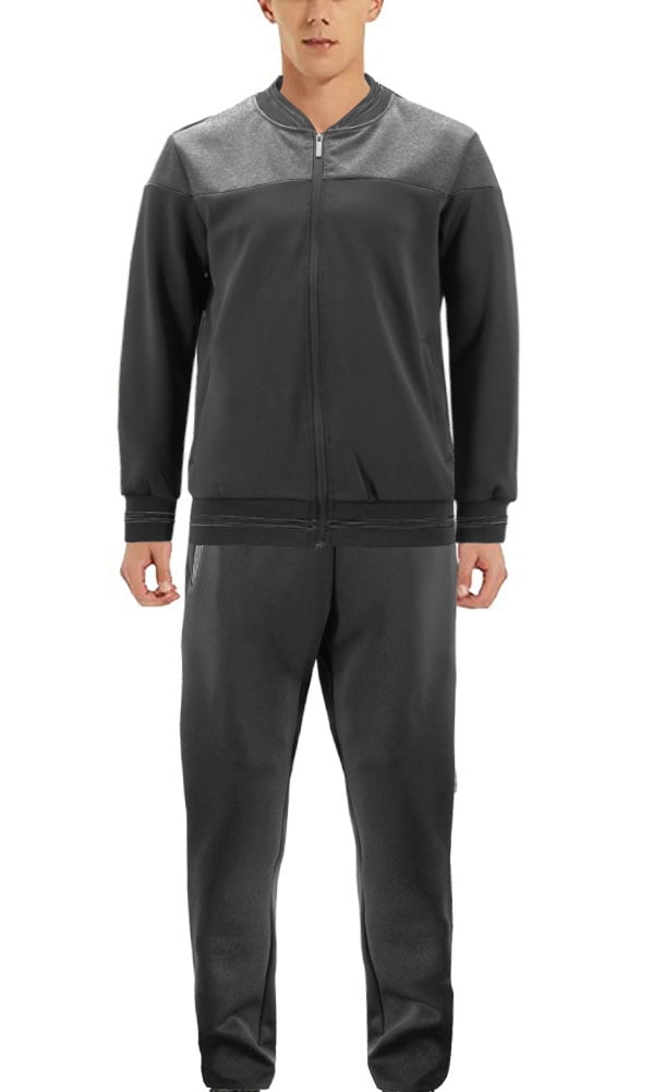 Men's Sports Gym Fitness Work Out Running Jogging 2 Piece Tracksuit Set ...