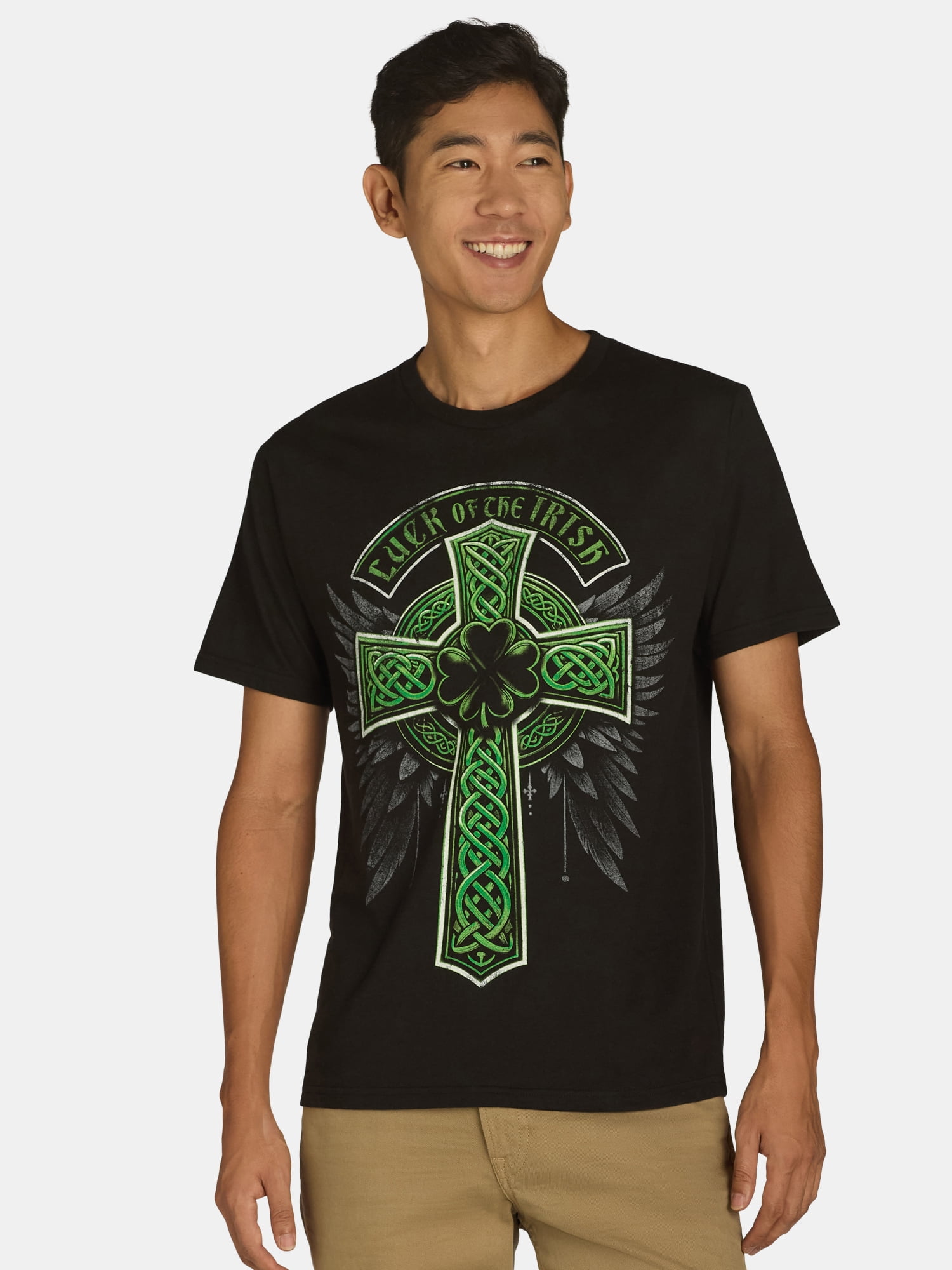 Saint Patrick's Day Men's and Big Men's Celtic Cross Graphic Tee by Way ...