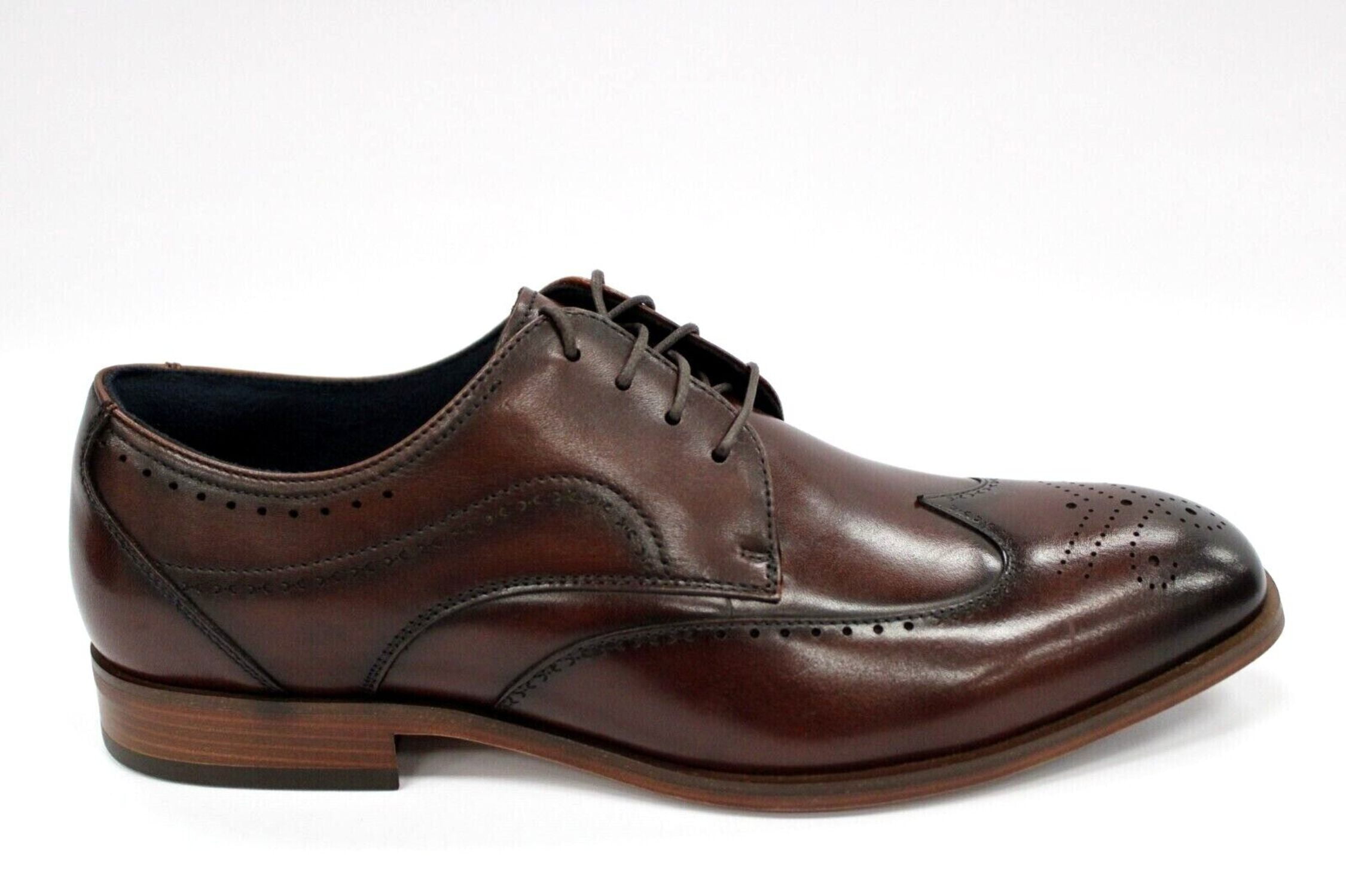 Men's Stacy Adams Brown Brayden Leather Lace Up Dress Shoes 25635-200 ...