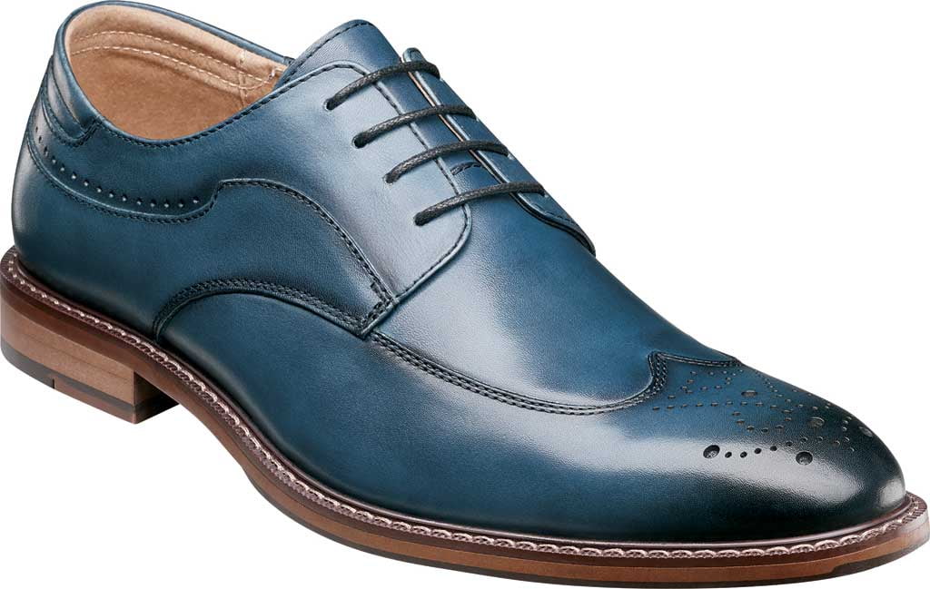 Men's Stacy Adams Fletcher Wingtip Oxford Indigo Smooth Leather 16 M ...