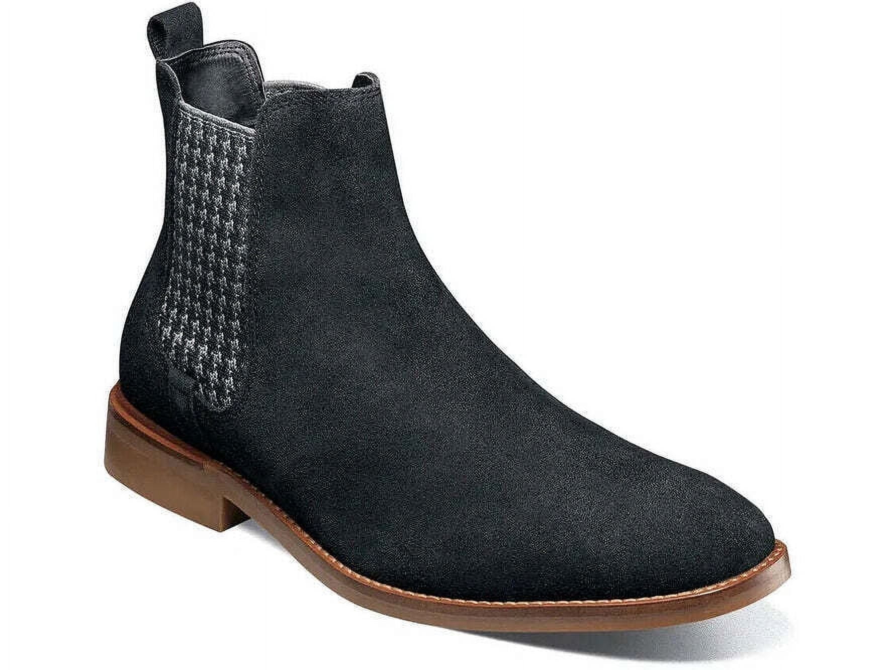 Men's Stacy Adams Gabriel Plain Toe Chelsea Boot Black Suede Dressy 25625-008 - Walmart.com
