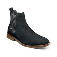 Men Stacy Adams Boot Madison Black White Biscuit Toe Zipper 00026-111 ...
