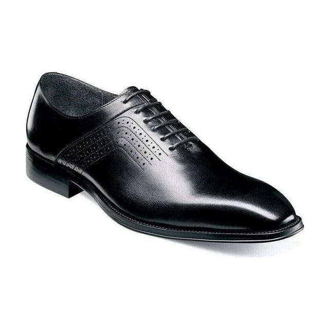 Men's Stacy Adams Halloway Plain Toe Oxford Dress Shoes Leather Black ...
