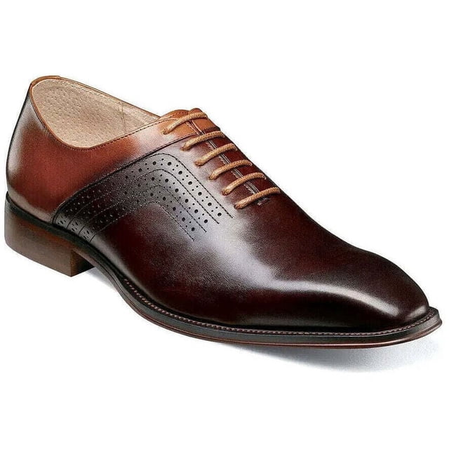 Men's Stacy Adams Halloway Plain Toe Oxford Shoes Leather Brown Multi ...
