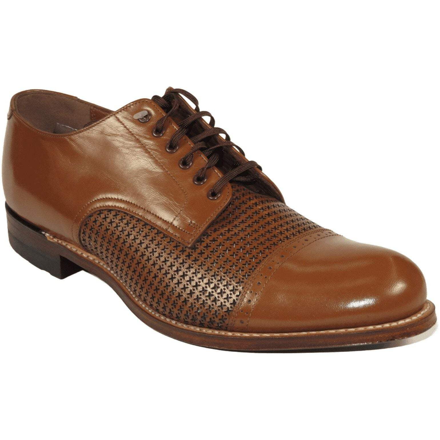 Men's Stacy Adams Madison Shoes Cap Toe Lace Up 00905-224 Oak Brown ...